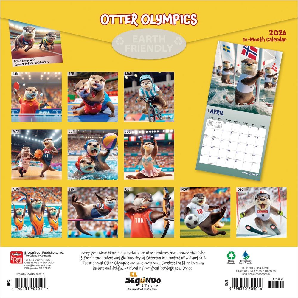 OTTER OLYMPICS 2026 SQUARE FLAP - 151568 - De Museo