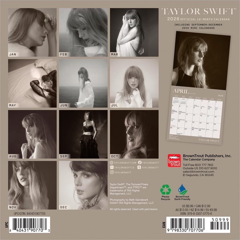 TAYLOR SWIFT 2026 MINI 7X7 151480 De Museo TAYLOR SWIFT 2026 MINI 7X7 151480 De Museo